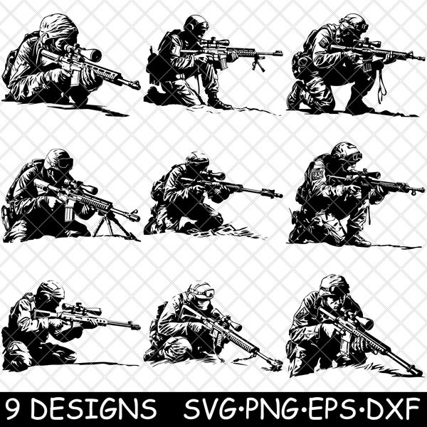 Sniper Army Svg - Etsy