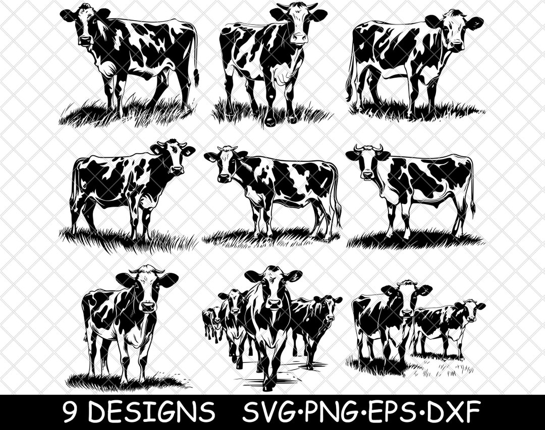 Holstein Dairy Cow Friesian Cattle Milk Bull Herd Farm Livestock Svg ...