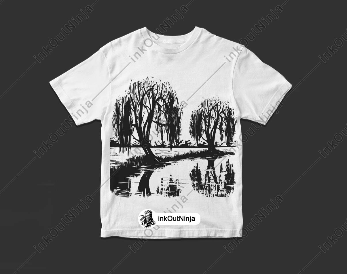 Willow Tree Landscape SVG Bundle | Peaceful Nature Clipart for ...