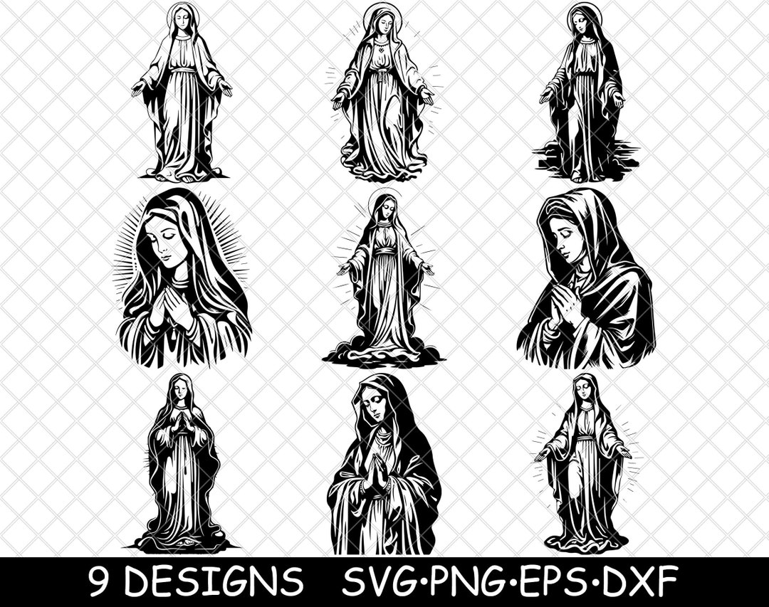 Virgin Mary Mother Jesus Blessed Holy Lady Nazareth Immaculate Svg,dxf ...