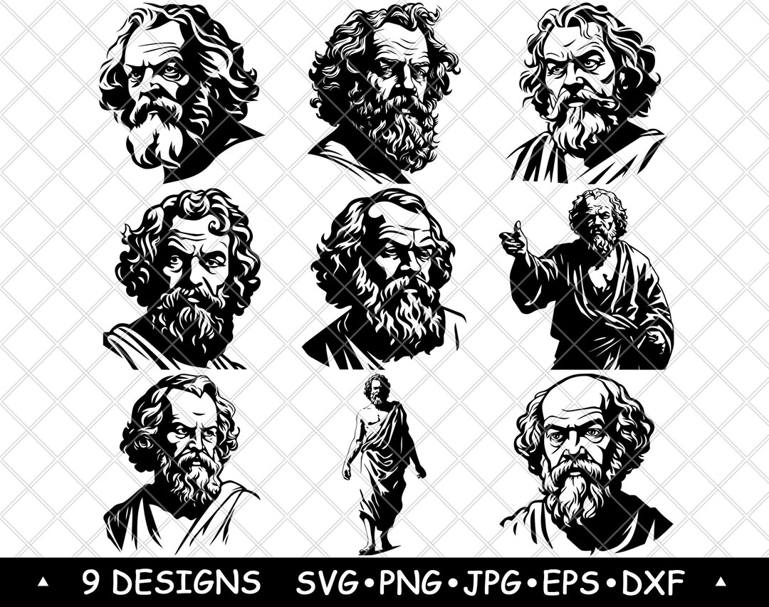 Socrates Plato Greek Philosopher Athens Old Wisdom Wise Laser File SVG ...