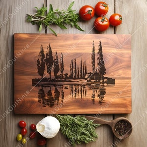 Italian Cypress Tree Tuscany Pencil Pine Conifer Plant Laser File SVG ...