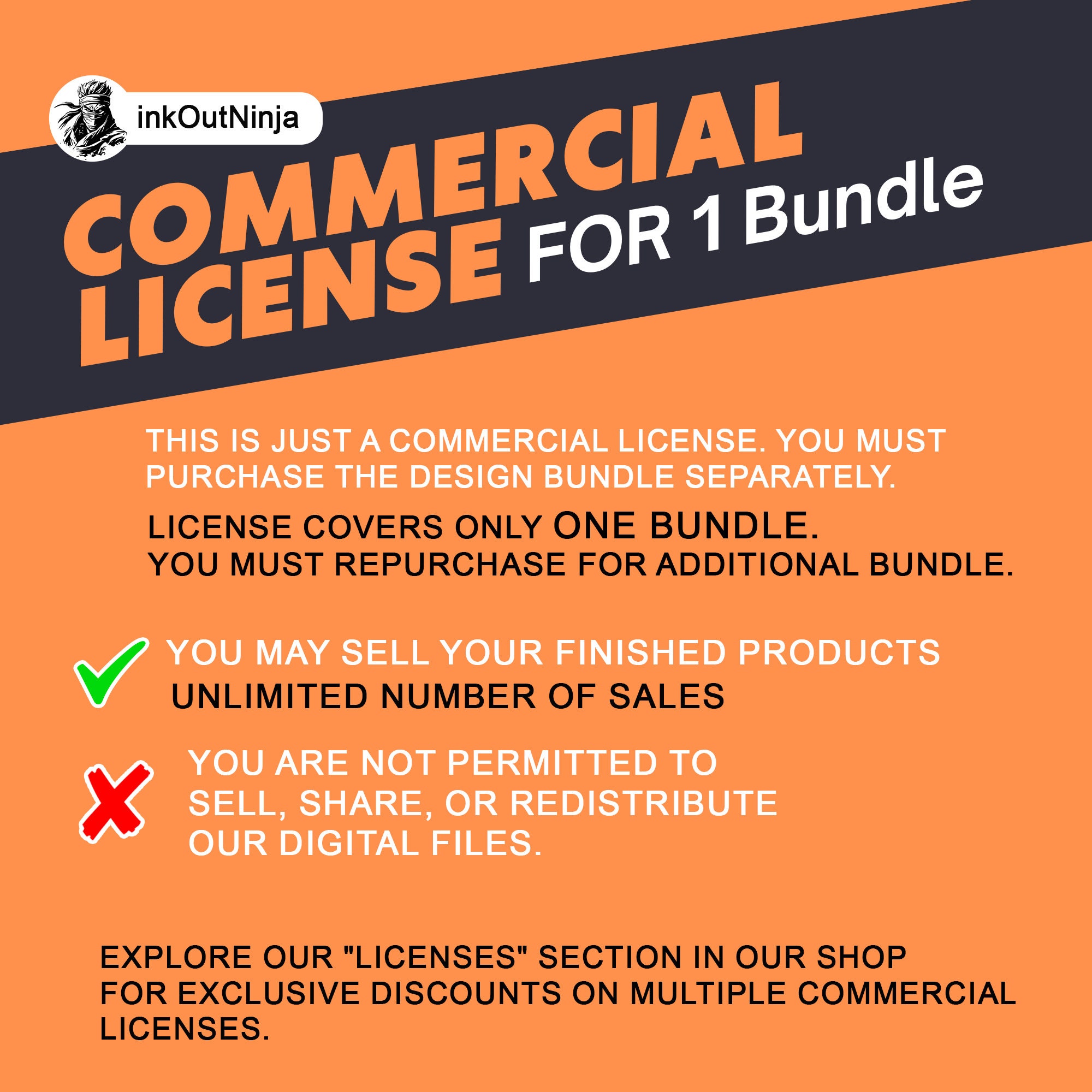 Commercial License for ONE BUNDLE. You Must Purchase the Bundle Design ...