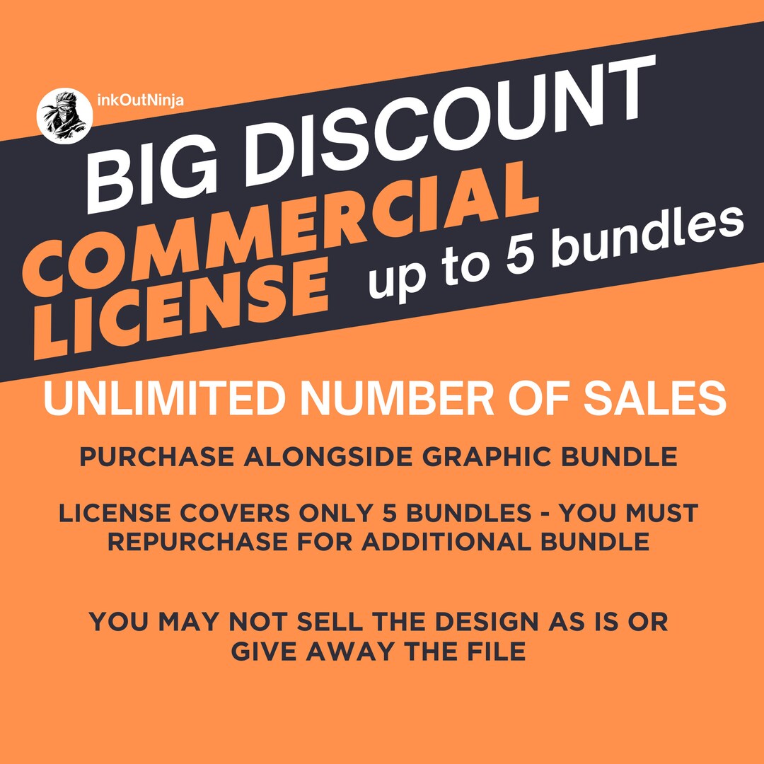 BIG DISCOUNT Commercial License for up to 5 BUNDLES - Etsy