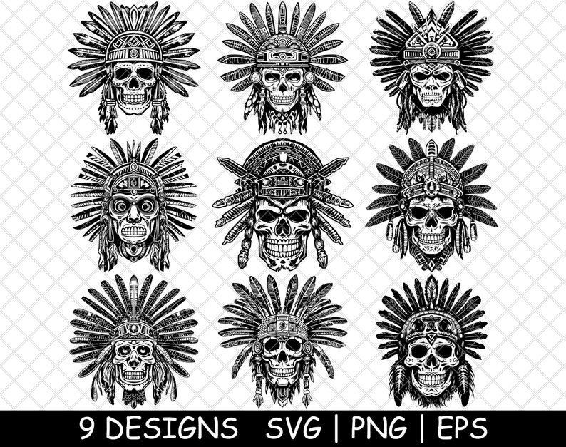 Ancient Aztec Skull Warrior Army Feathered Headdress - Etsy