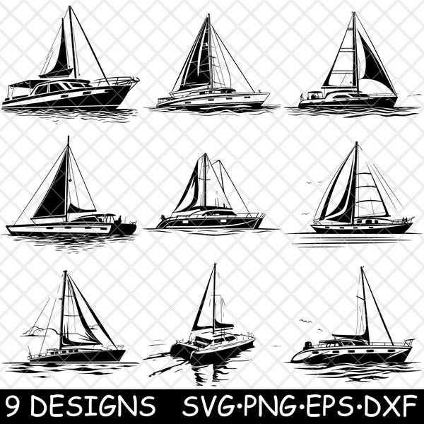 Catamaran Yacht Svg - Etsy