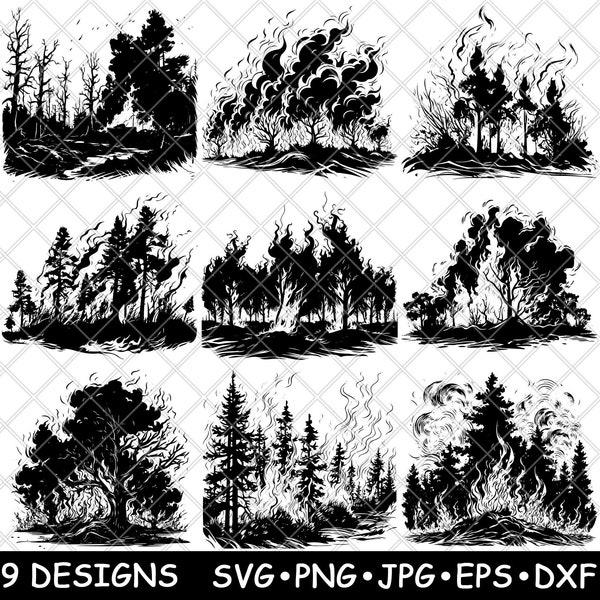 Forest Fire Svg - Etsy