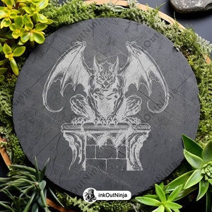 Gargoyle Gothic Statue Diablo Sculpture Demon Stone Evil Laser File SVG ...