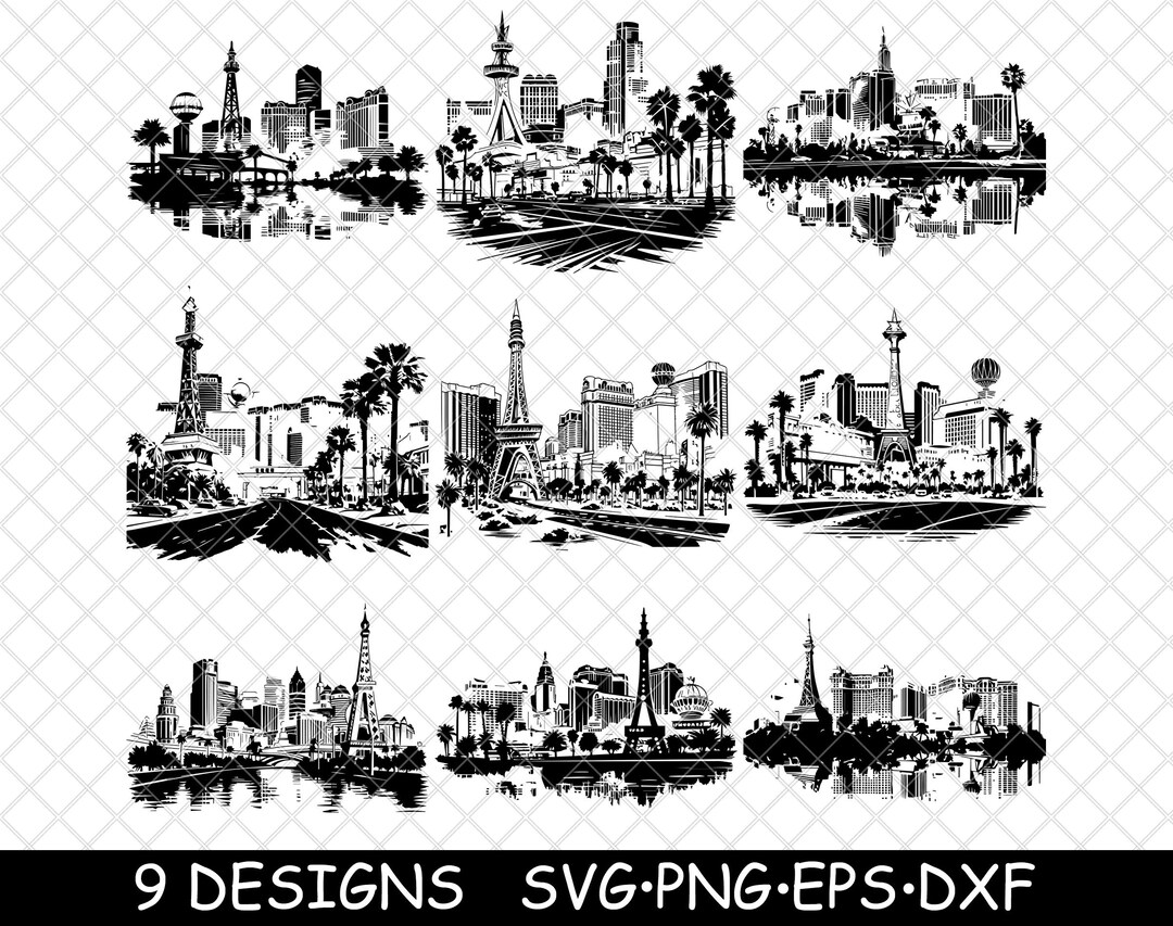 Las Vegas Strip Casino Boulevard Nightlife Sin City Hub Resorts Svg,dxf ...