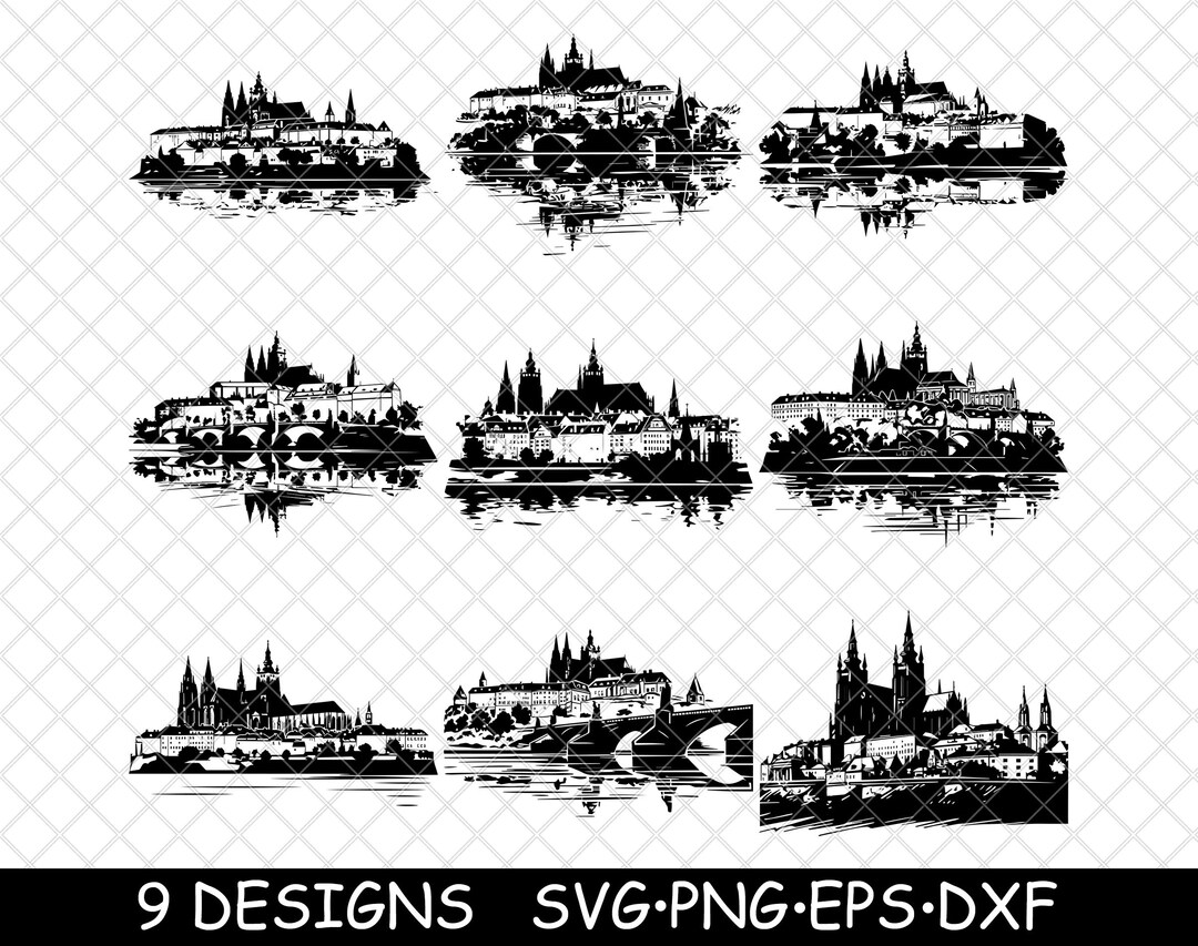 Prague Castle Church St. Vitus Cathedral Old Palace Coaster Black White ...