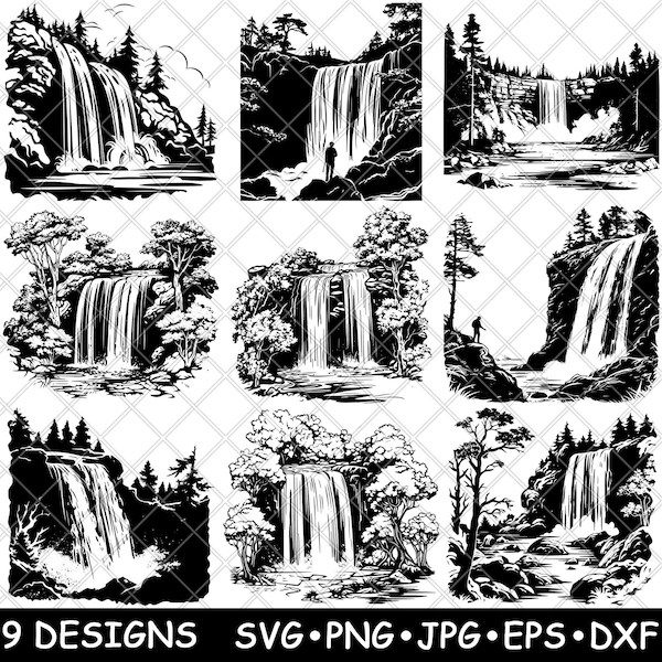 Waterfall Svg - Etsy