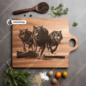 Wolf Attack Charging Pack Hunting Alpha Wildlife Ambush Fierce Svg,dxf ...