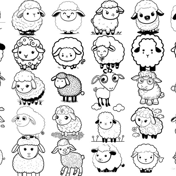 Cute Sheep Art - Etsy