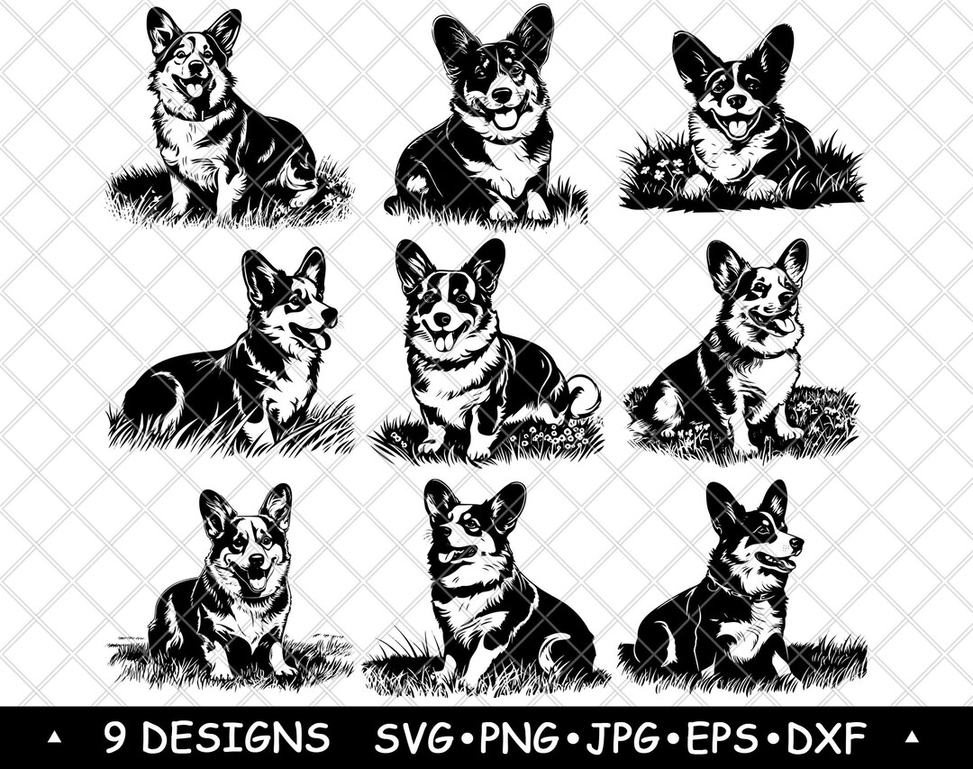 Corgi Dog Breed Pembroke Welsh Small Pup Fluffy Butt Pet Laser File SVG ...