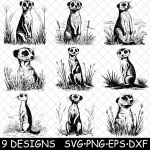 Meerkat Suricata Mongoose Kalahari African Wild Mammal Laser File SVG ...