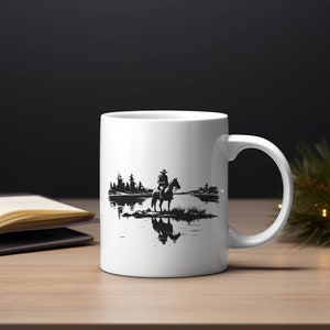 Lone Cowboy Lake River Wild West Ranger Gunslinger Horse Laser File SVG ...