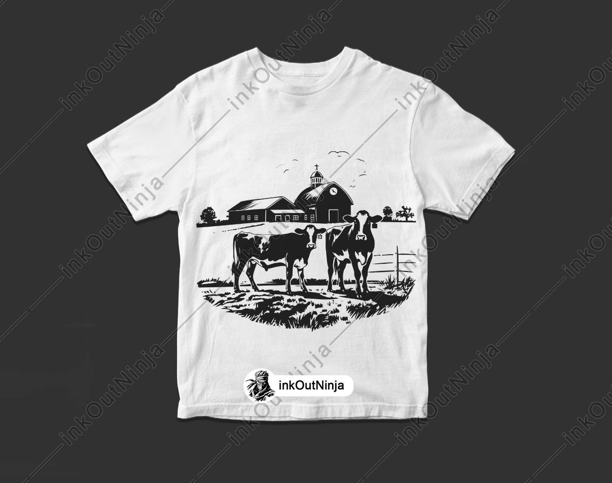Cattle Cow Farm Dairy Ranch Livestock Beef Pasture Husbandry Barn Svg ...