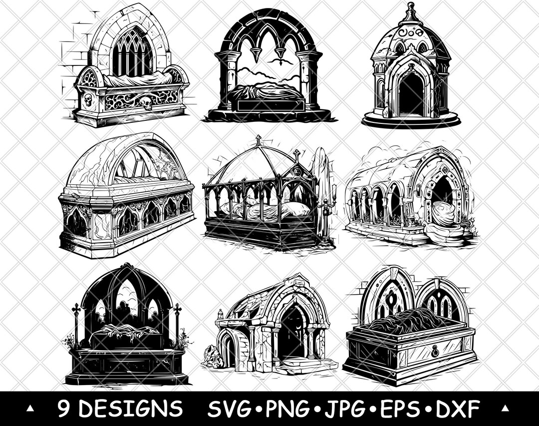 Tomb Sepulcher Grave Crypt Burial Monument Epitaph Bury Laser File SVG ...