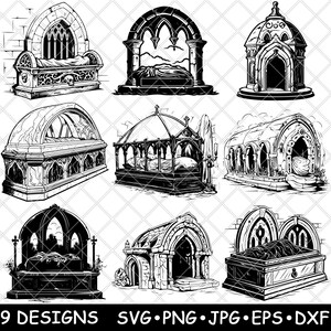 Tomb Sepulcher Grave Crypt Burial Monument Epitaph Bury Laser File SVG ...