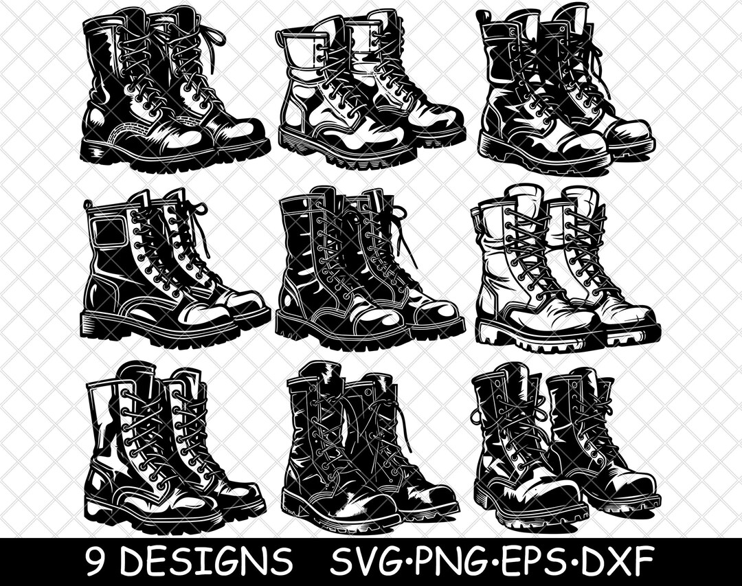 Military Combat Boots Tactical Footwear Field Steel Toe Png,svg,eps ...
