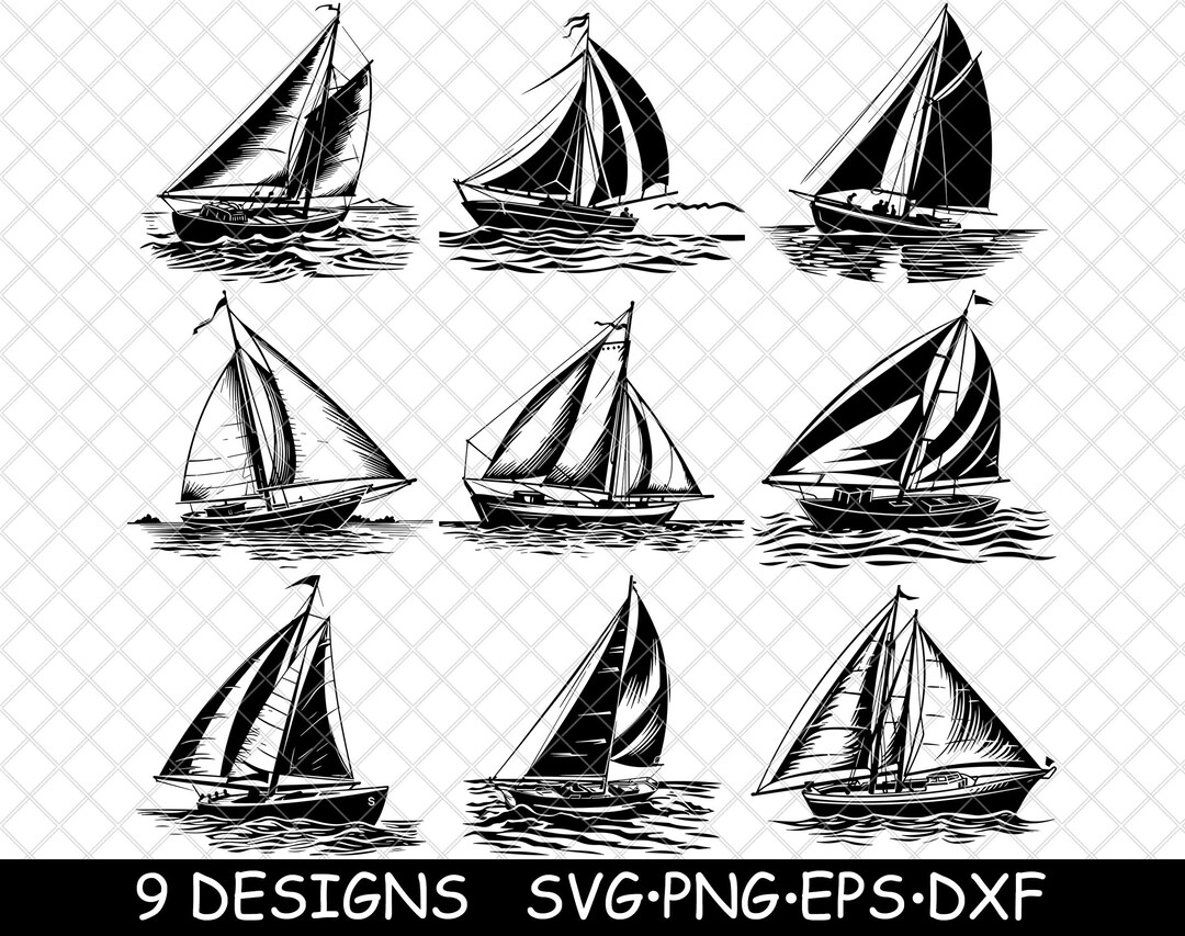 Sailboat Yacht Sloop Cutter Catamaran Ketch Schooner, Png,svg,eps ...