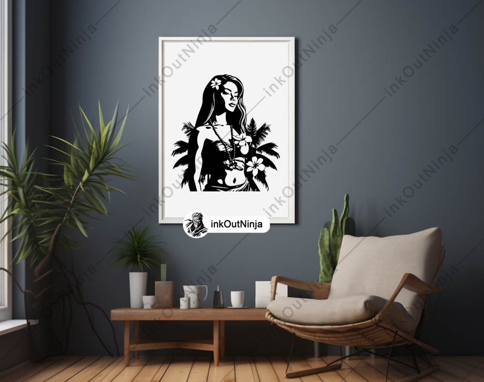 Native Hawaiian Polynesian Woman Pacific Islander Hula Culture Lei Svg ...
