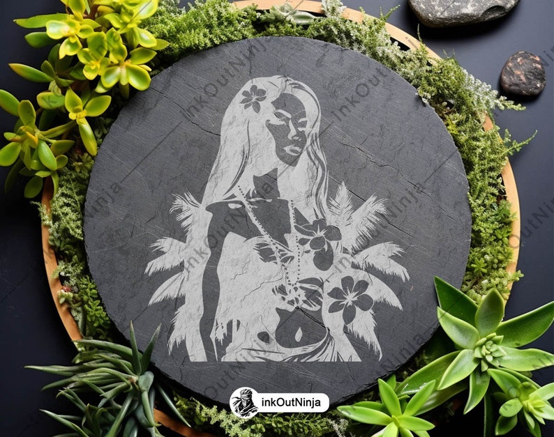 Native Hawaiian Polynesian Woman Pacific Islander Hula Culture Lei Svg ...