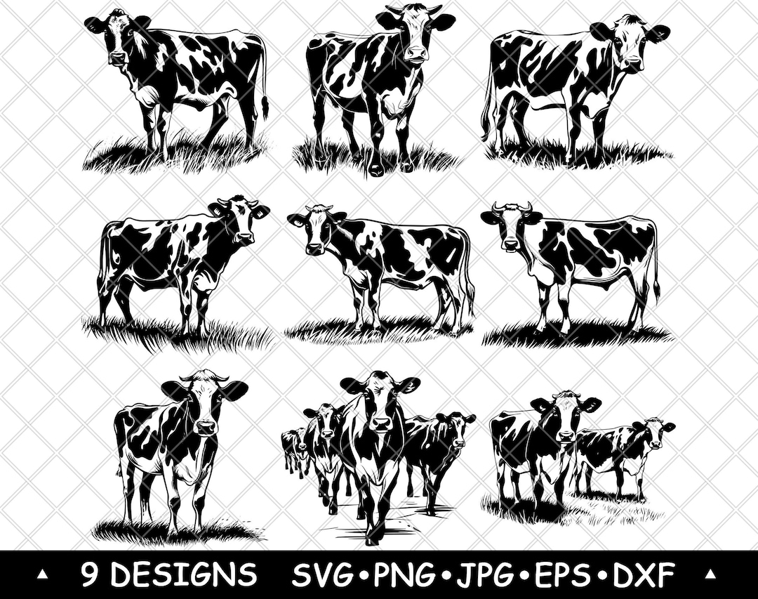 Holstein Dairy Cow Friesian Cattle Milk Bull Herd Farm Livestock Svg ...