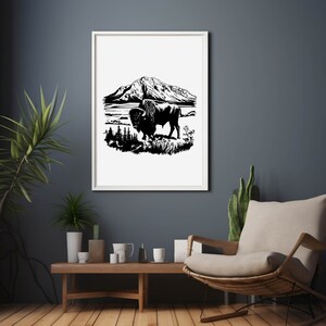 Grand Teton Bison Buffalo National State Park Mountain Pines Wild Svg ...