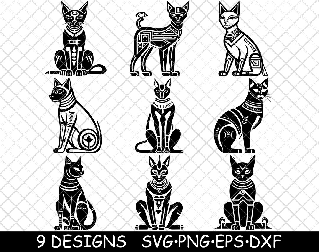 Bastet Egyptian Cat Goddess Lioness Bast Love Fertility Laser File SVG ...