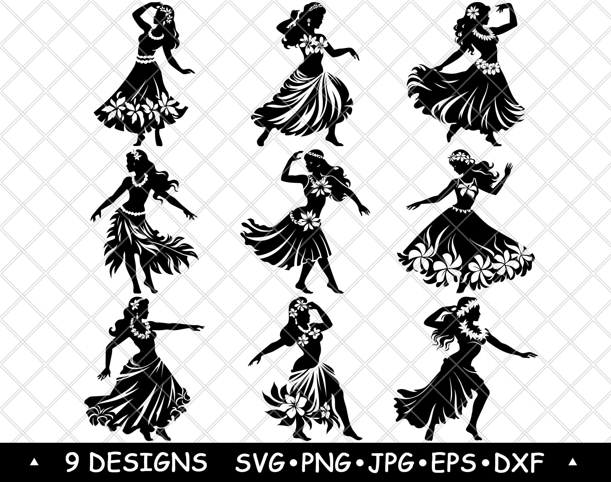 Hula Dancer Hawaiian Girl Polynesian Island Pacific Luau Ritual Svg,dxf ...