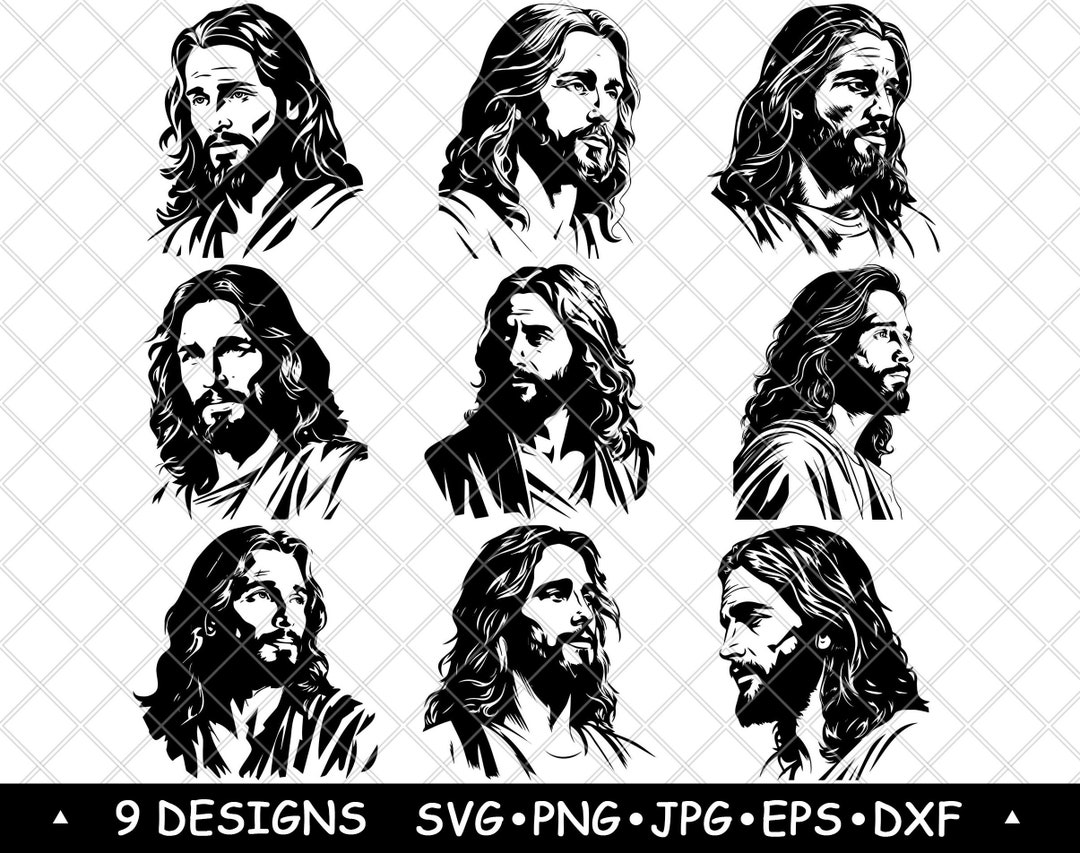 Jesus Christ Religious Christian Sacred Portrait Messiah Laser File SVG ...