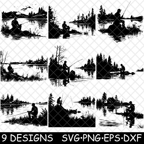 Fishing Stencil - Etsy