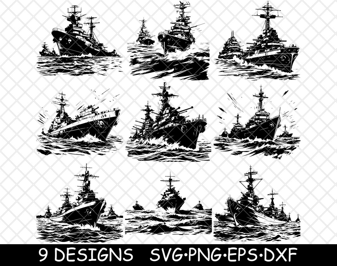 Naval Battle Maritime Fleet Frigate Aircraft Carrier War Ship Sea Svg ...