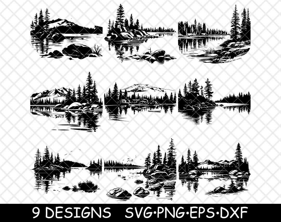 Lake Tahoe Alpine California Nevada Crystal Clear Sierra Scenic Svg,dxf ...