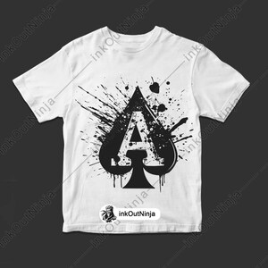 Letter A Spade Alphabet Plating Cards Ace Ink Splatter Laser File SVG ...