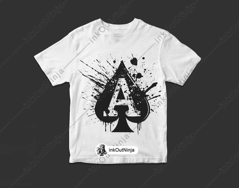 Letter A Spade Alphabet Plating Cards Ace Ink Splatter Laser File SVG ...