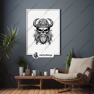 Viking Skull Head Norse Valhalla Helmet Medieval Cnc Board Coaster ...