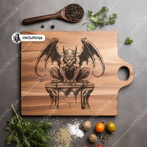 Gargoyle Gothic Statue Diablo Sculpture Demon Stone Evil Laser File SVG ...