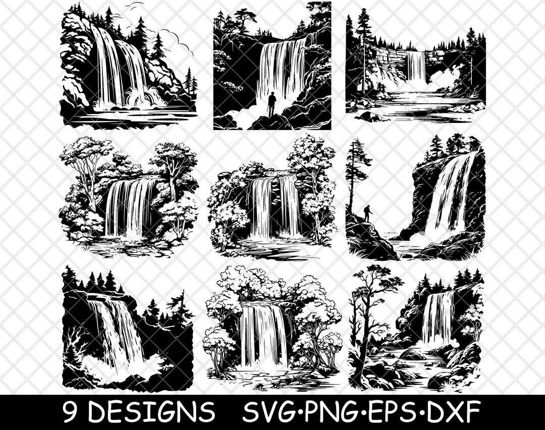 Falling Spring Falls Virginia Waterfall Cascade Scenic Waterway Svg,dxf ...