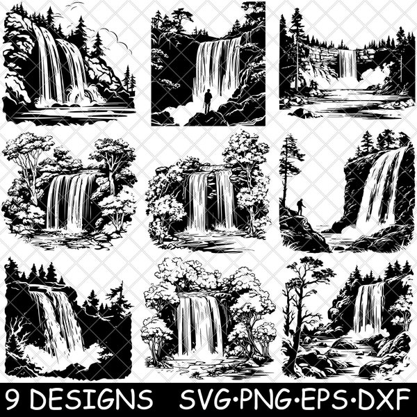 Waterfall Svg - Etsy
