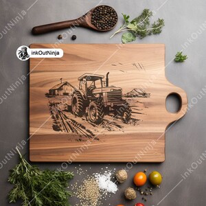 Rustic Barn Farm Tractor Land Field Ranch Scene Old Rural Yard Svg,dxf ...
