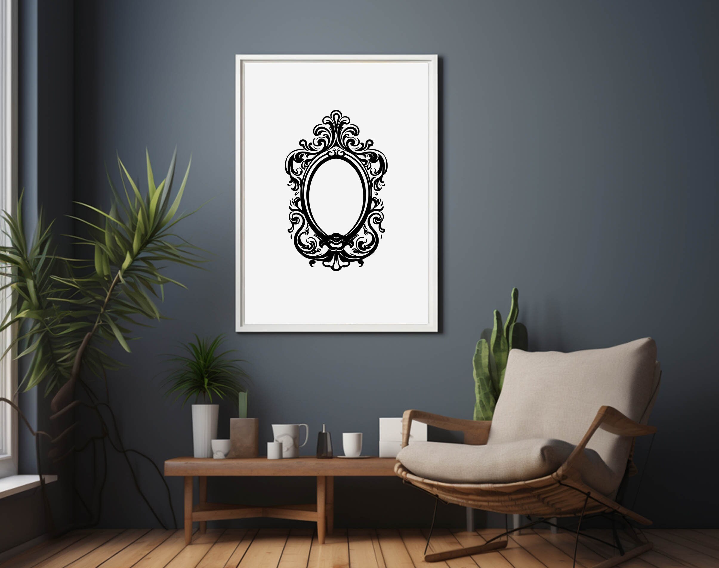 Antique Vintage Mirror Old Classic Wooden Glass Reflection - Etsy