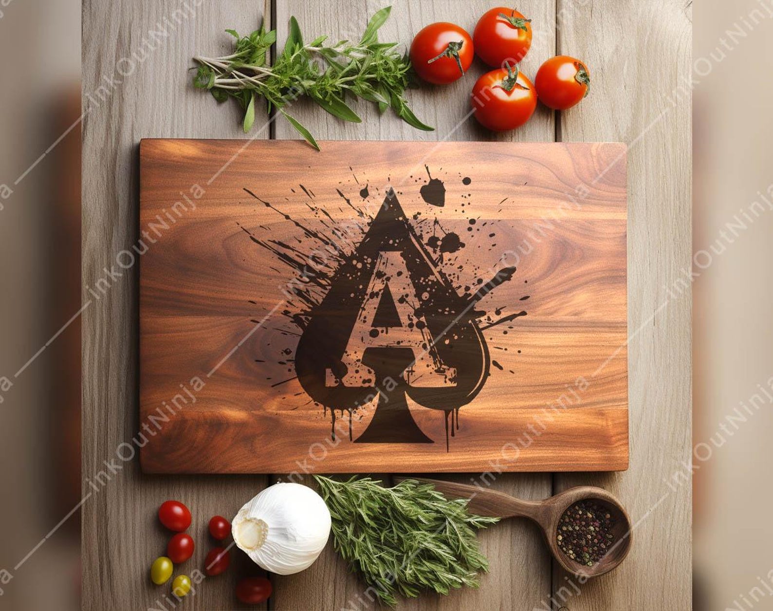 Letter A Spade Alphabet Plating Cards Ace Ink Splatter Laser File SVG ...
