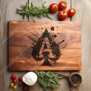 Letter A Spade Alphabet Plating Cards Ace Ink Splatter Laser File SVG ...