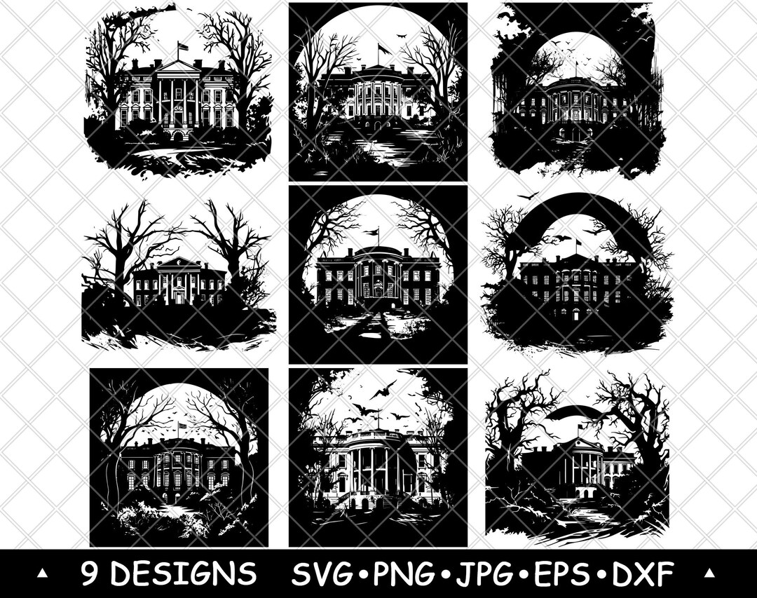 White House Mansion Spooky Capitol Building Washington Laser File SVG ...