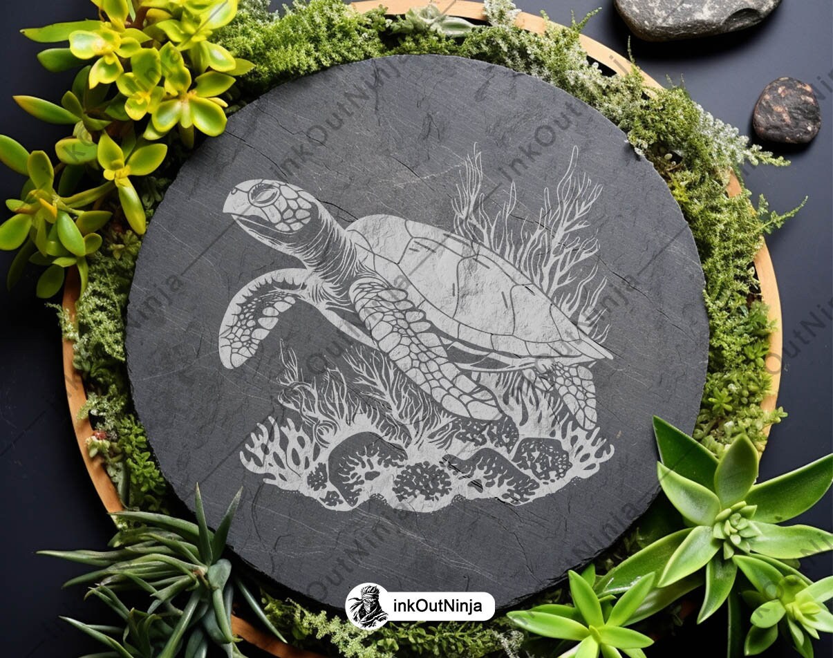 Green Sea Turtle Tortoise Ocean Marine Underwater Reef Coral Aqua Svg ...