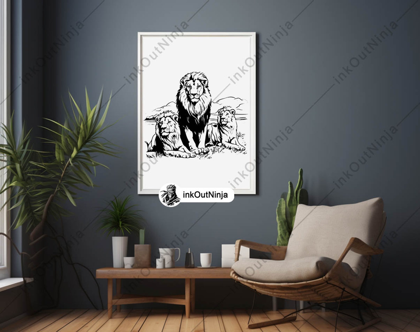 Pride of Lions Family Group Pack Alpha Male Cubs Wildlife Mammal Svg ...