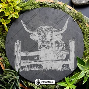 Highland Cattle Cow Farm Rustic Barn Ranch Fence Heifer Longhaired Svg ...