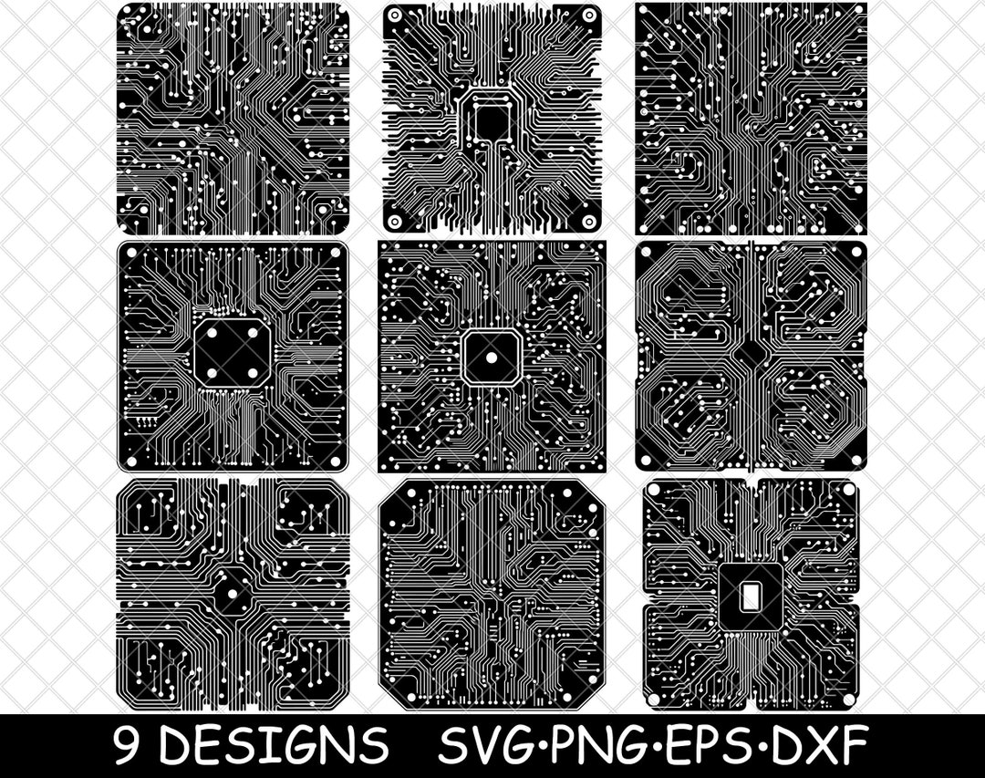 Pcb Circuit Board Motherboard Cpu Electronic Component Layout Svg,dxf ...